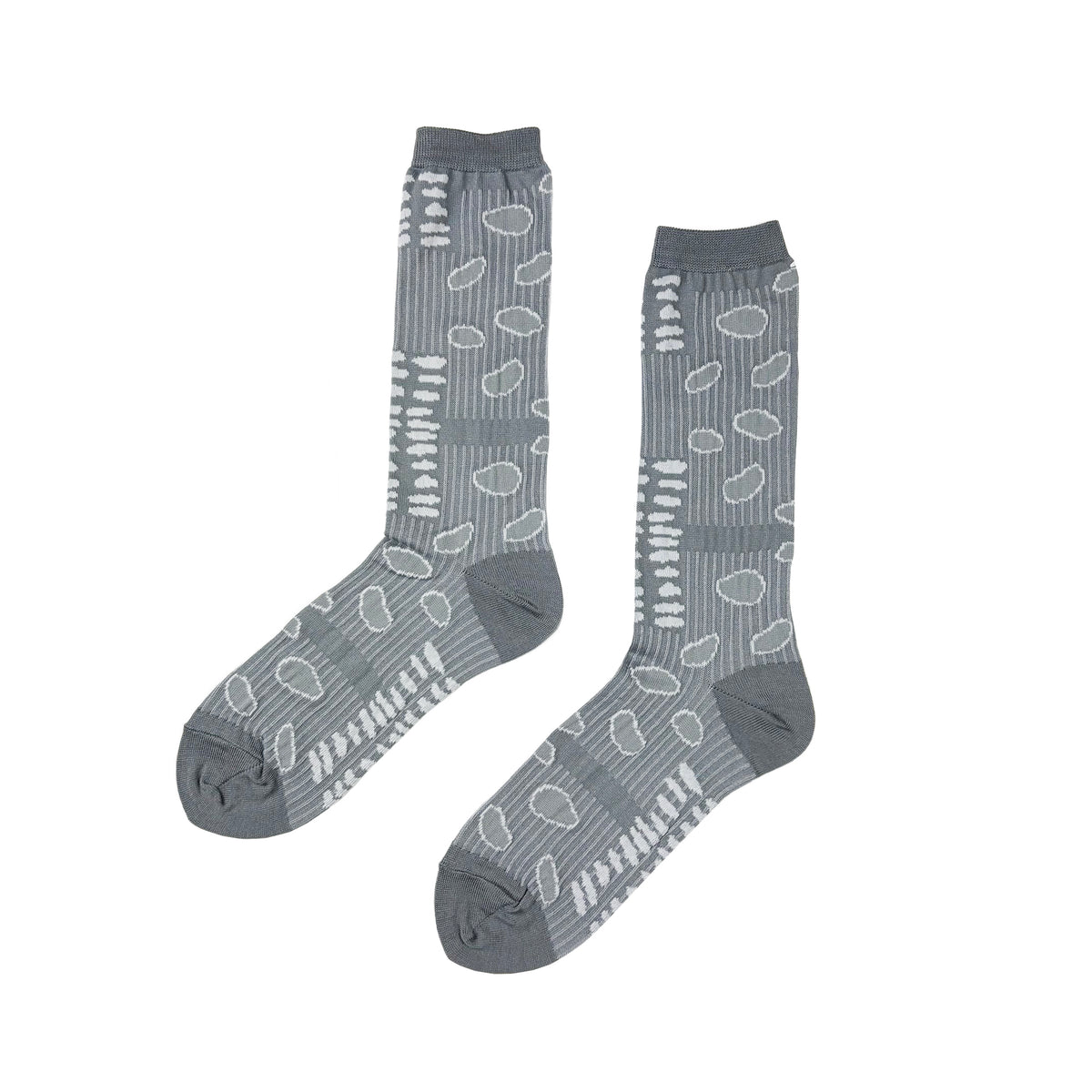 Socks - BEAN SCATTER - N-10 / N3-10 - Grey / White – nuno-shopping