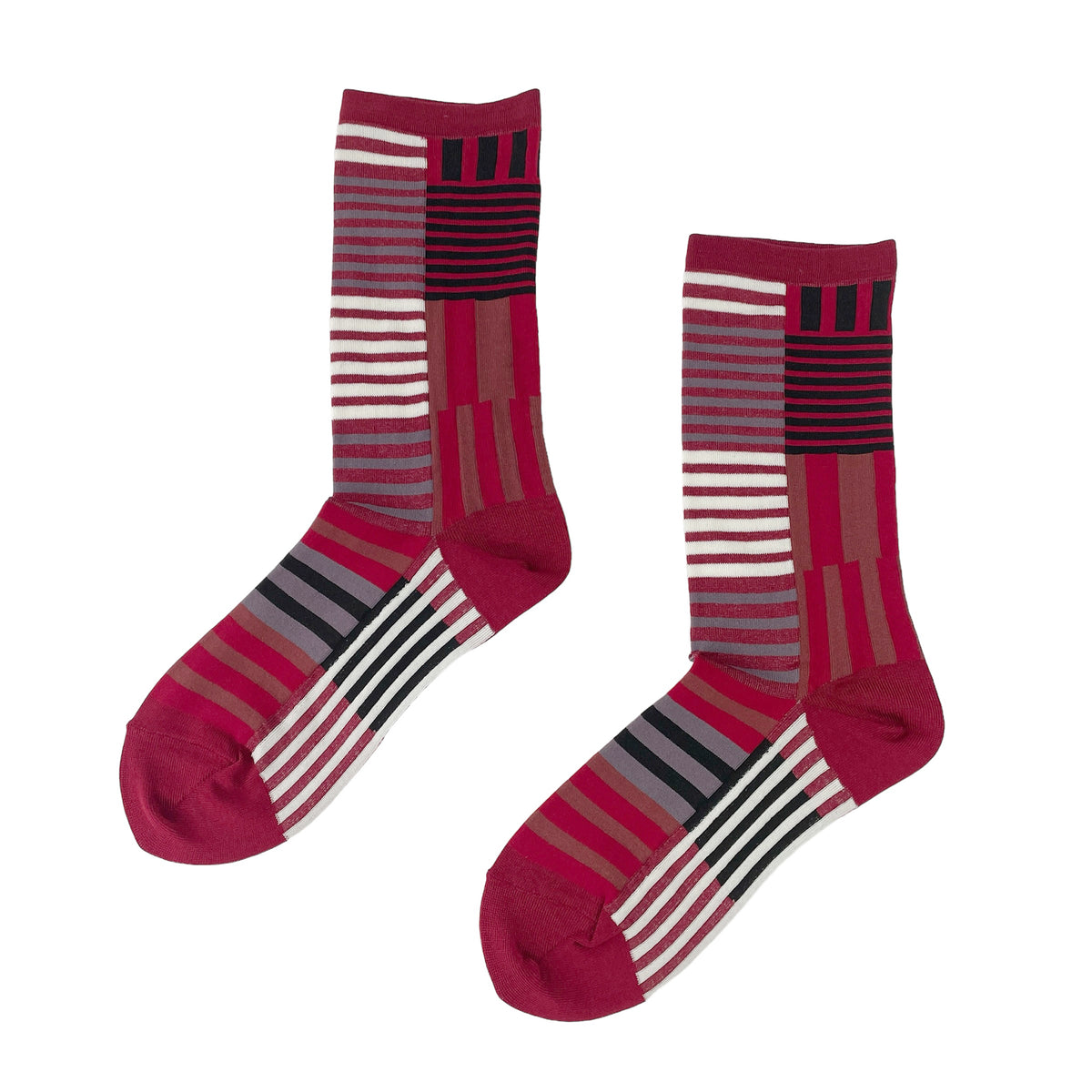 Socks - COLOUR PLATE - N-9 / N3-9 - Red / Beige – nuno-shopping