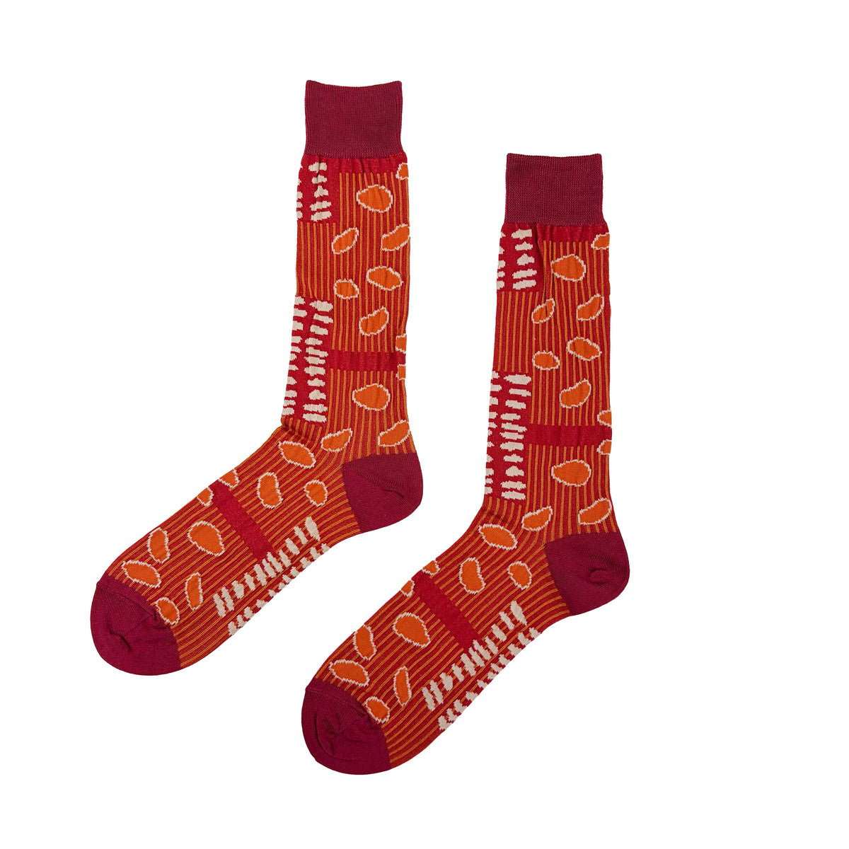 Socks - BEAN SCATTER - N-10 / N3-10 - Orange / Beige – nuno-shopping