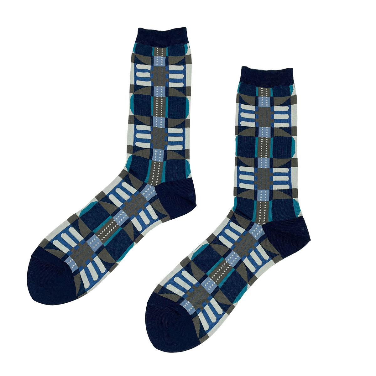 Socks - Roll Up - N-8 / N3-8 - Navy / Beige – nuno-shopping